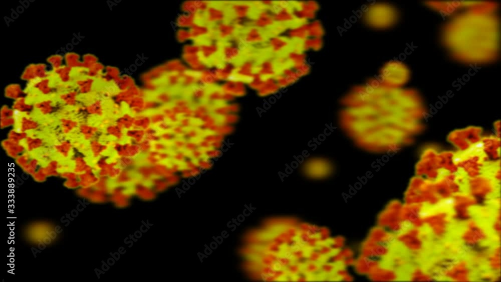Coronavirus (COVID-19) medical animation. The virus model is realistic ...