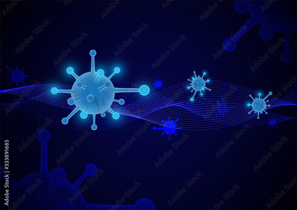 Virus COVID-19 background and Dangerous cells Stock Vector | Adobe Stock