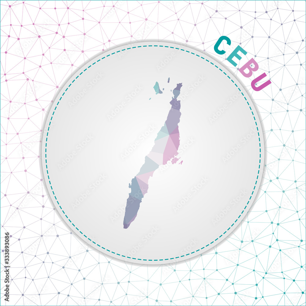 Vecteur Stock Vector polygonal Cebu map. Map of the island with network ...