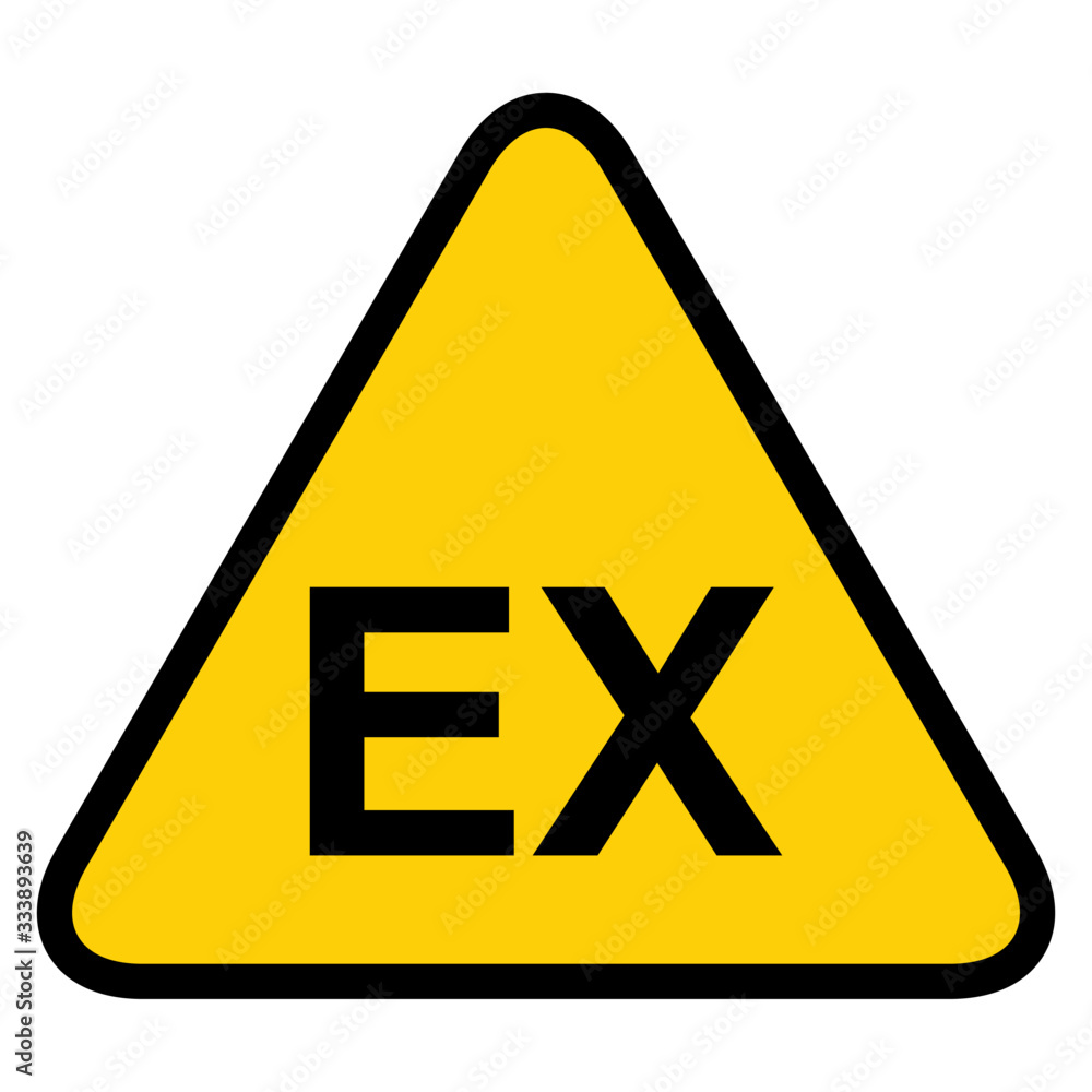 Explosive EX icon, danger symbol isolated on white background. Vector ...