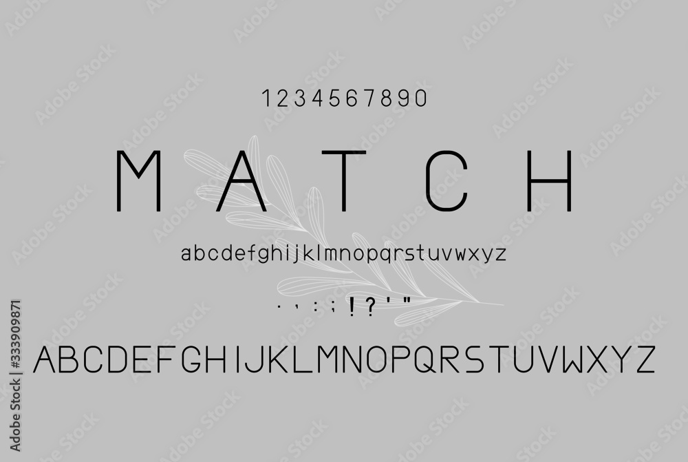 Minimal alphabet font. Abstract simple typography type letters. Modern ...