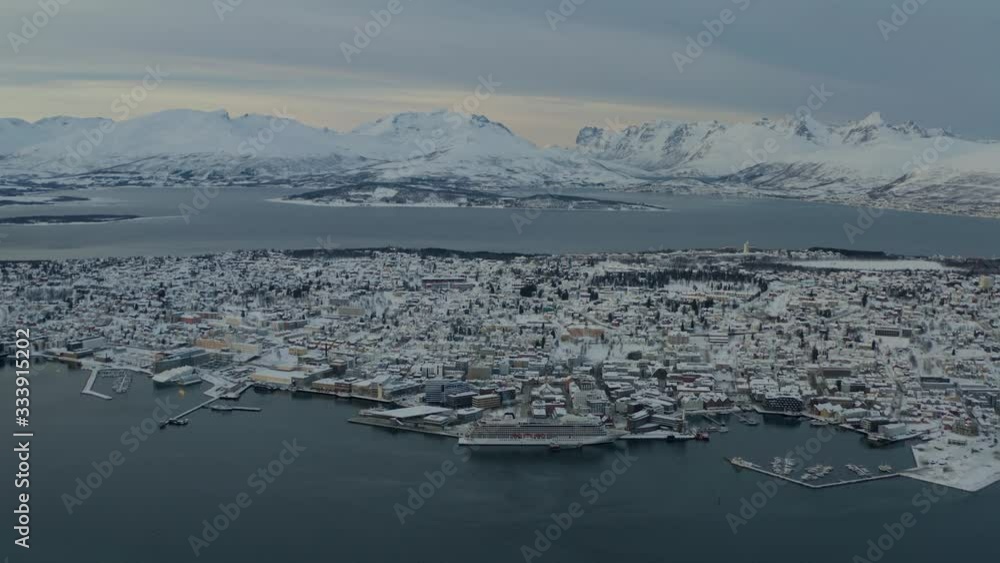 Drone aerial footage of Tromsø, the capital of the Arctic is a lively ...