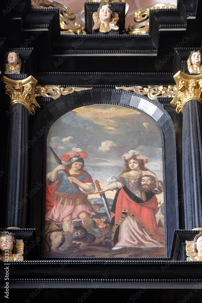 St. George and Judith with the head of St. John the Baptist, altar of ...