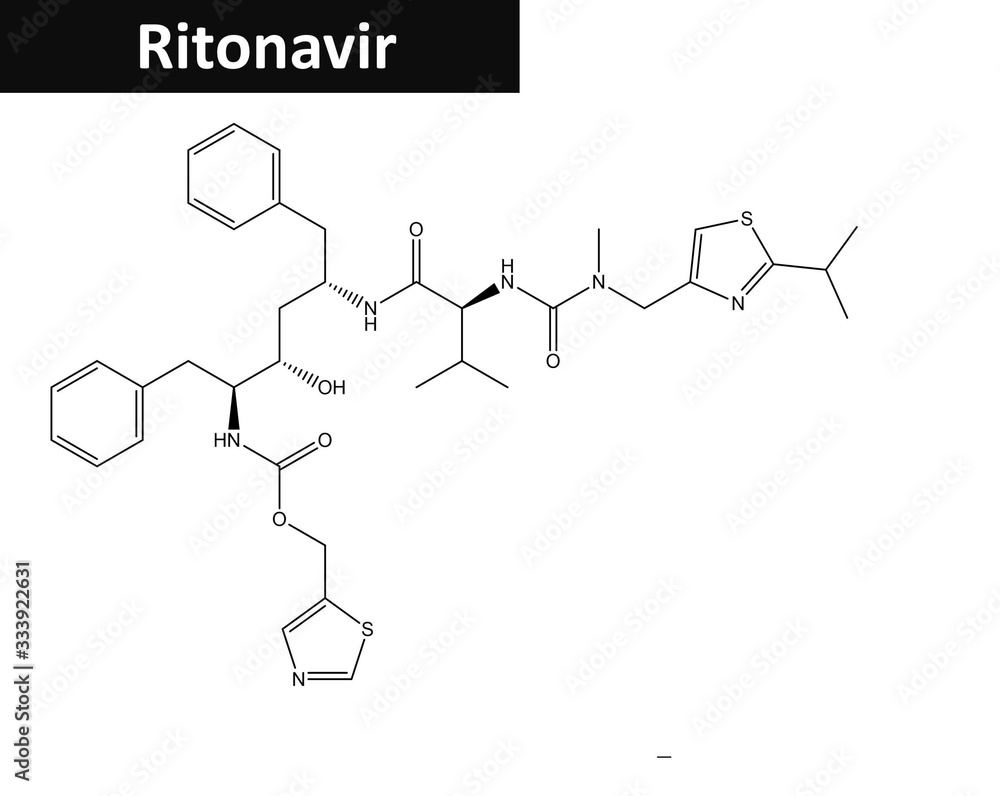 Molecular structure of Ritonavir Illustration Stock | Adobe Stock