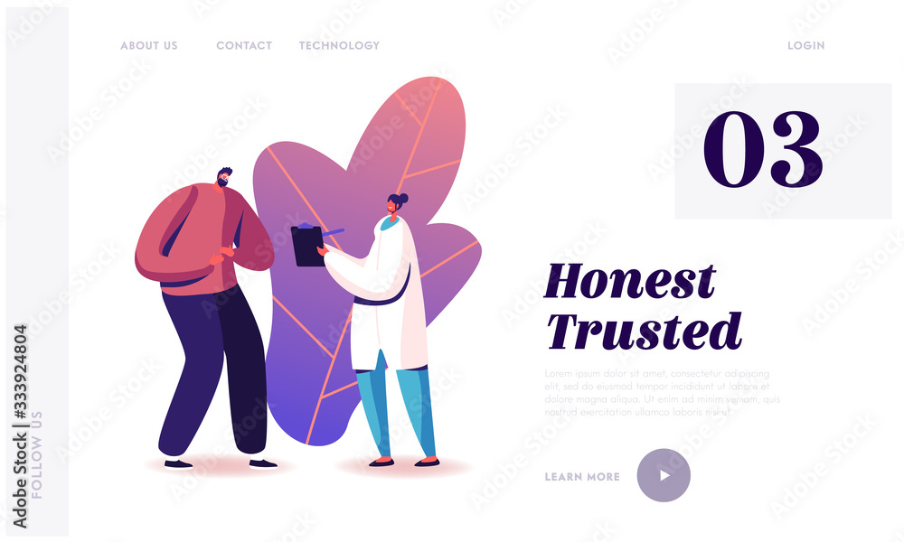 Gastroenterology Health and Healthcare Landing Page Template. Woman ...