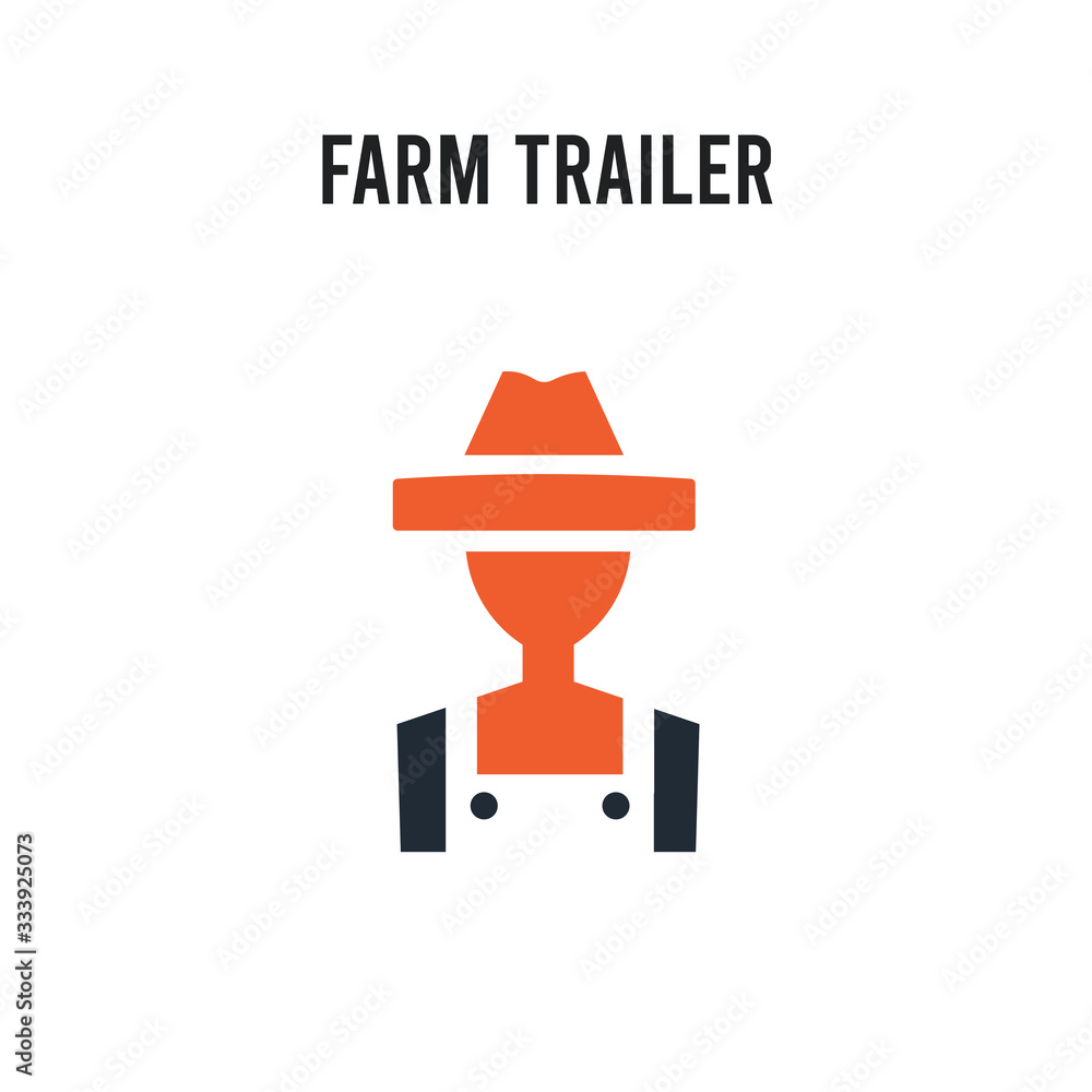 farm Trailer vector icon on white background. Red and black colored ...