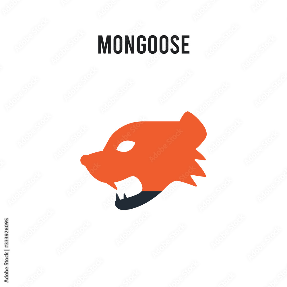 Mongoose vector icon on white background. Red and black colored ...