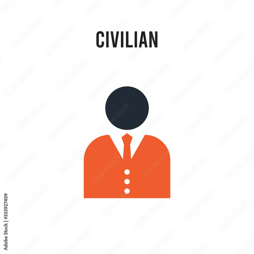 civilian vector icon on white background. Red and black colored ...