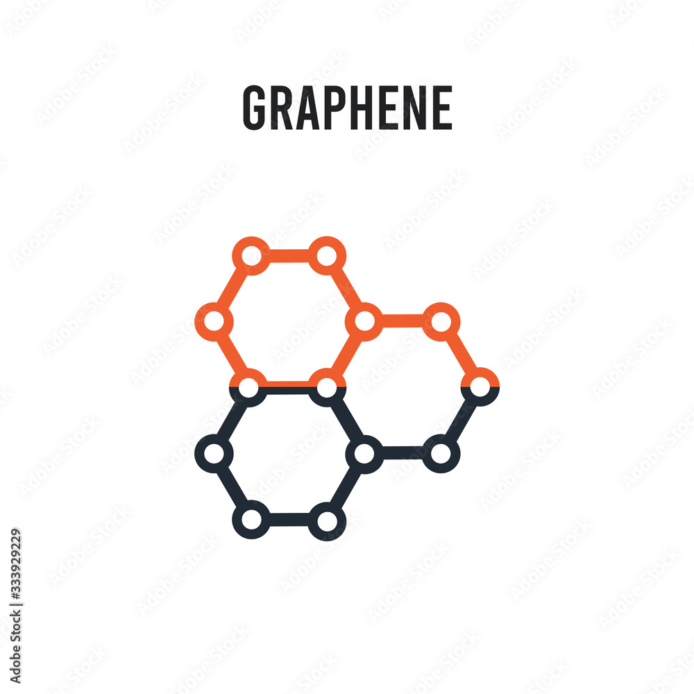 Graphene vector icon on white background. Red and black colored ...
