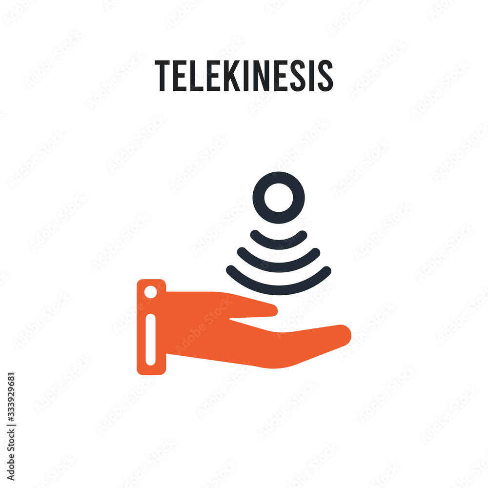 Telekinesis vector icon on white background. Red and black colored ...