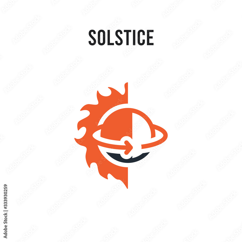 Solstice vector icon on white background. Red and black colored ...