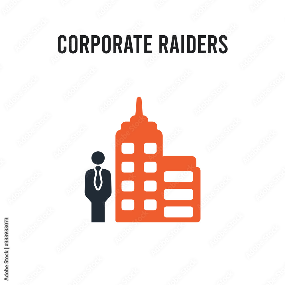 Corporate raiders vector icon on white background. Red and black ...