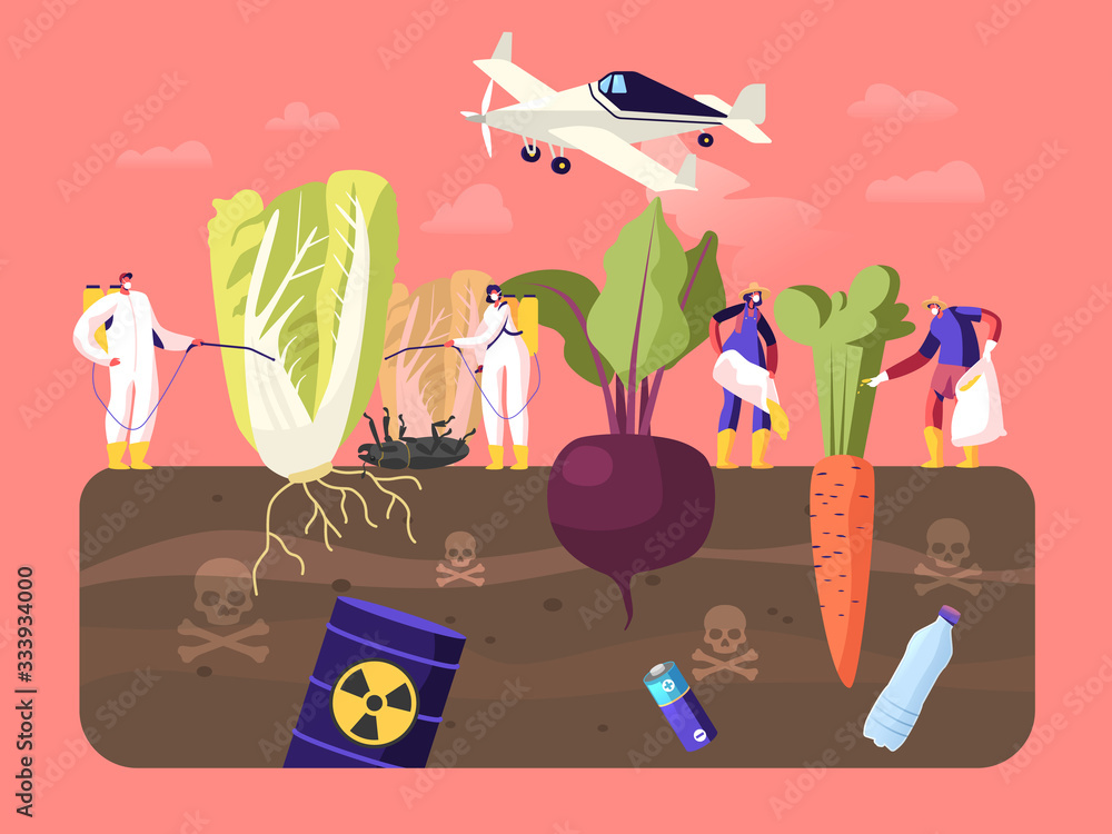 Pest Control Workers Characters in Chemical Protective Suit and Mask ...