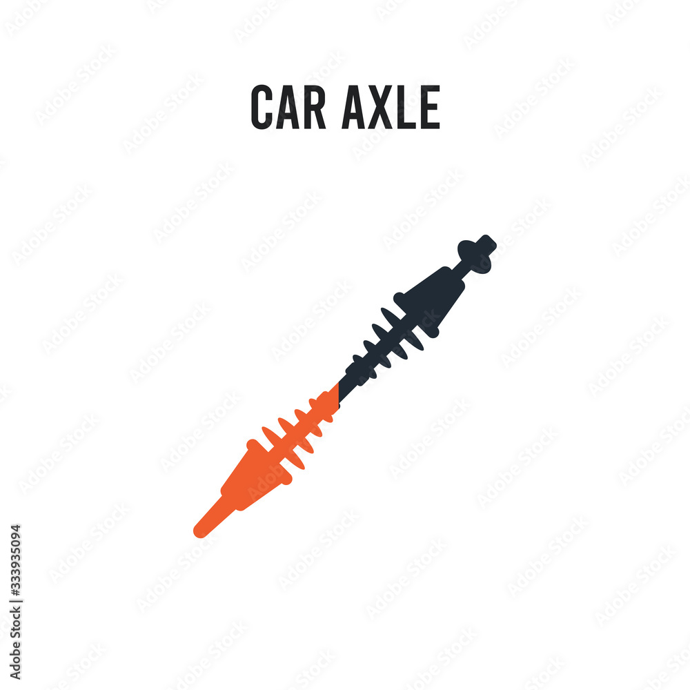 car axle vector icon on white background. Red and black colored car ...