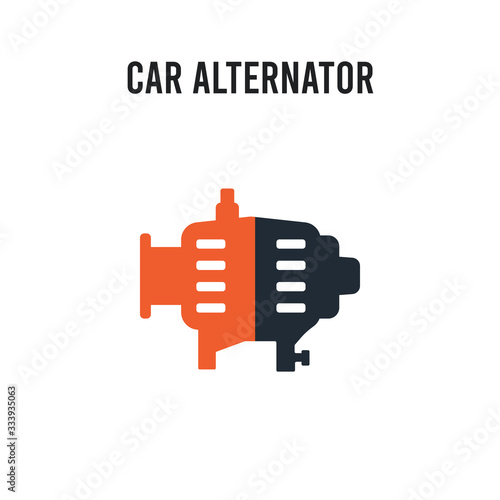 car alternator vector icon on white background. Red and black colored ...