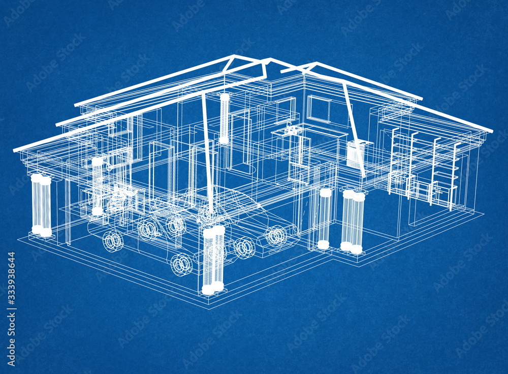 Big House Design blueprint Stock Photo | Adobe Stock