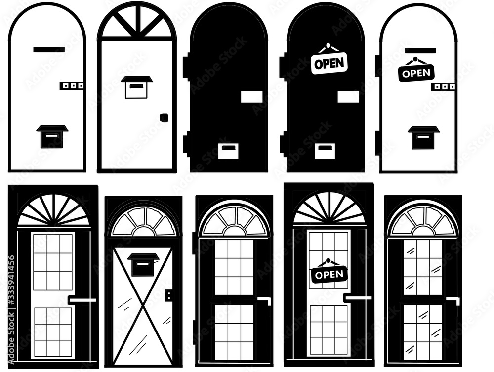 windows collection drawings, different architectural elements set of ...