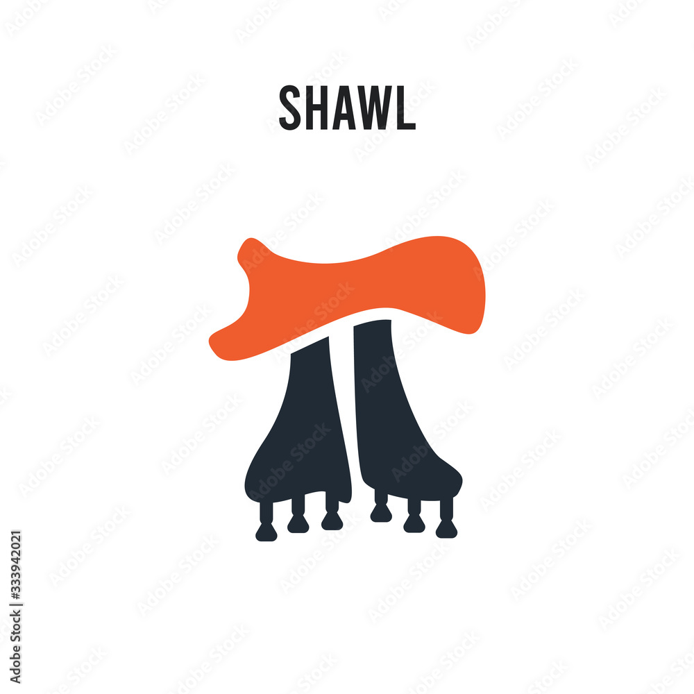 Shawl vector icon on white background. Red and black colored Shawl icon ...