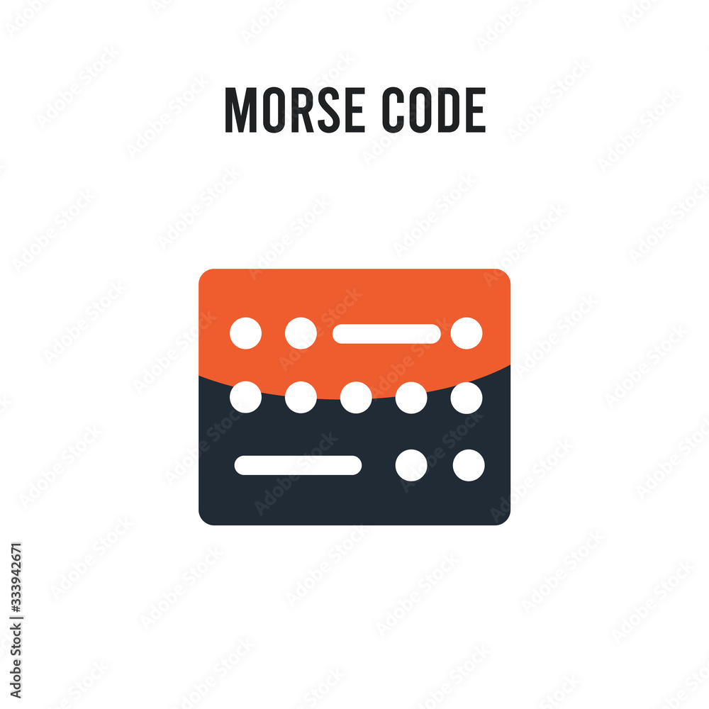 Morse code vector icon on white background. Red and black colored Morse ...