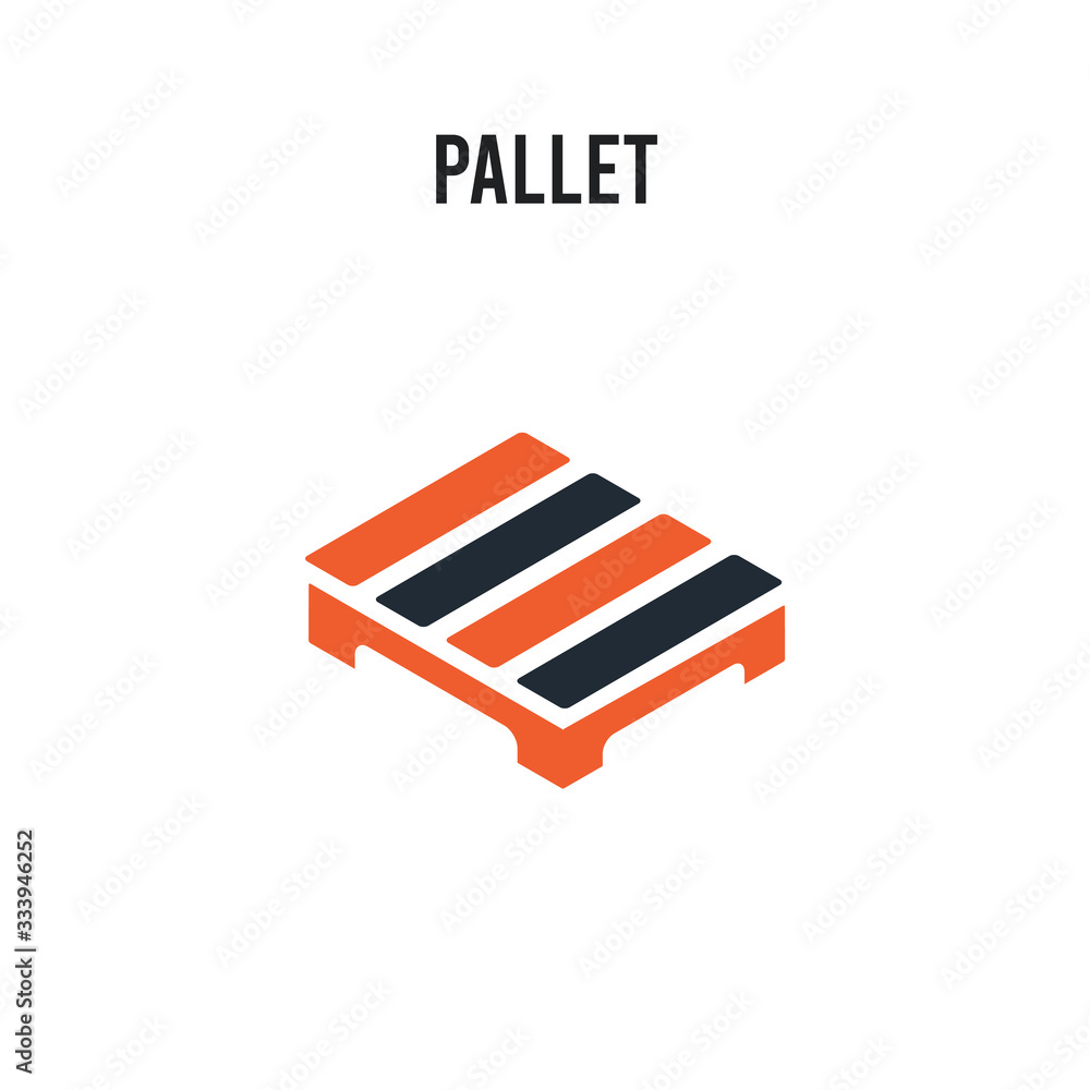 Pallet vector icon on white background. Red and black colored Pallet ...