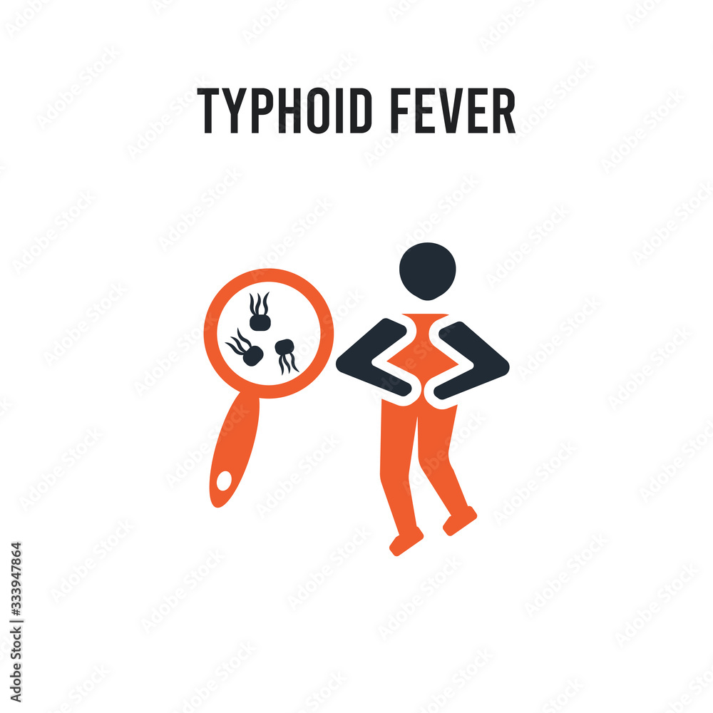 Typhoid fever vector icon on white background. Red and black colored ...