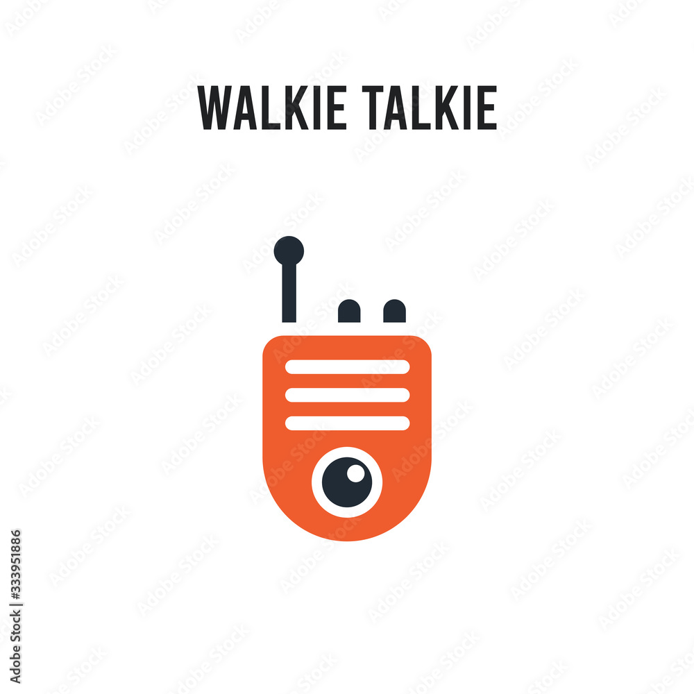 Walkie talkie vector icon on white background. Red and black colored ...