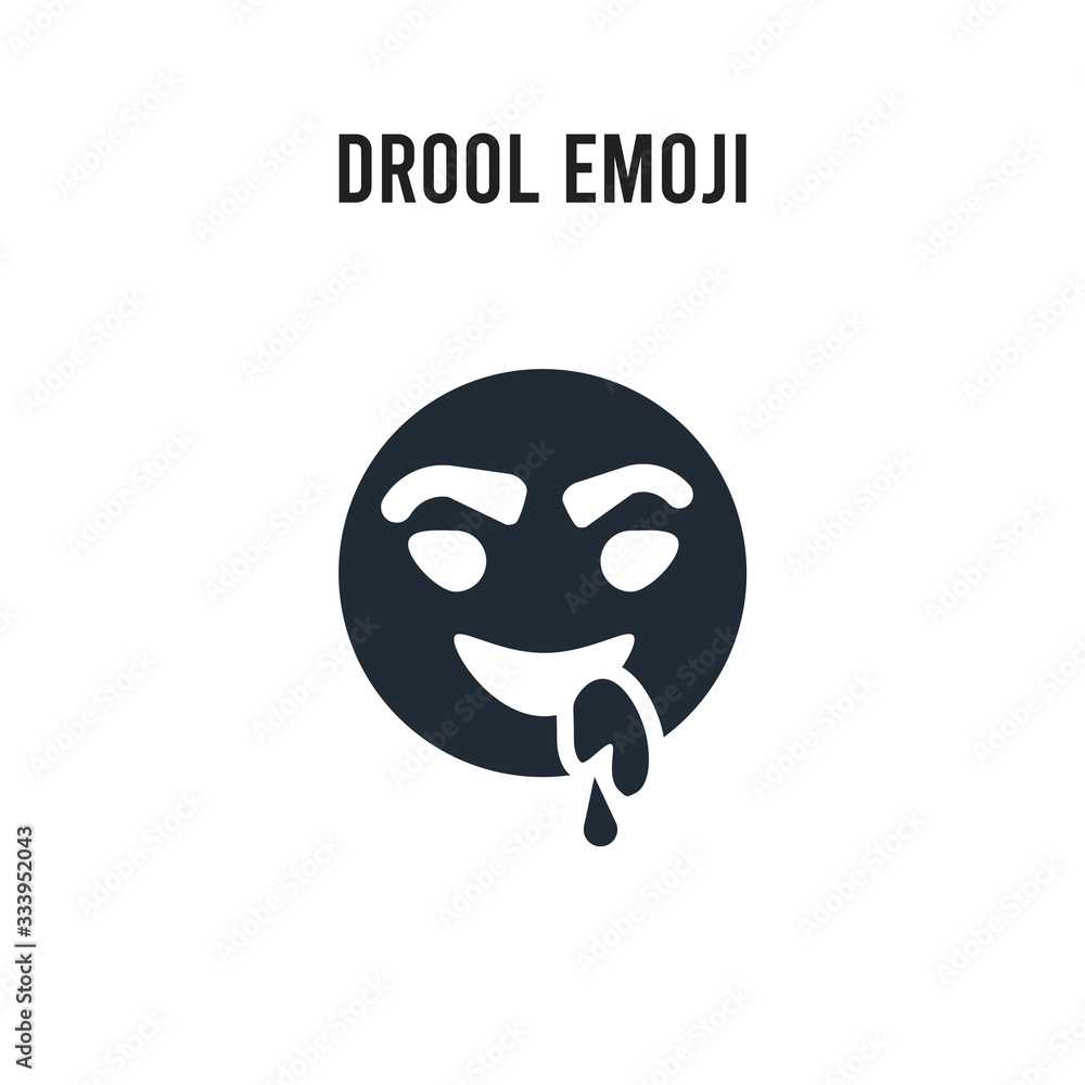Drool emoji vector icon on white background. Red and black colored ...