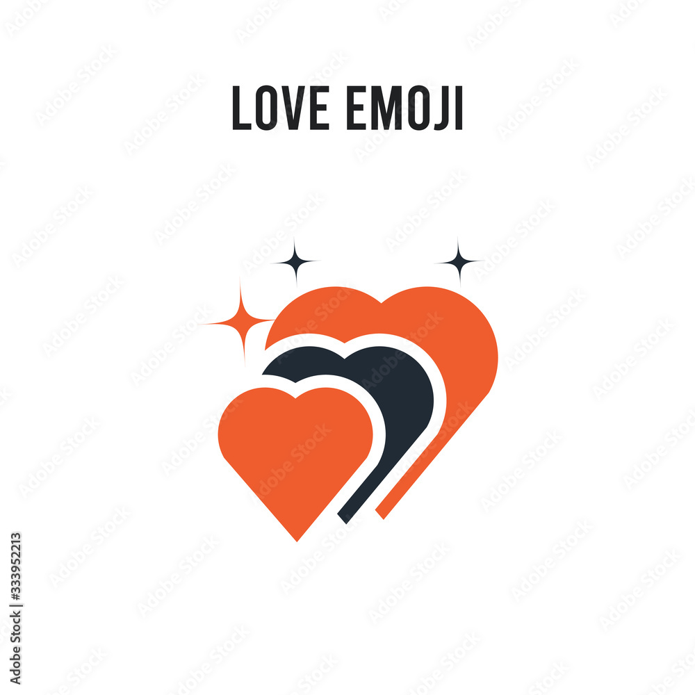 Love emoji vector icon on white background. Red and black colored Love ...