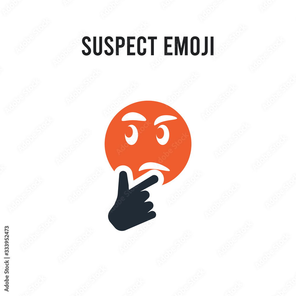 Vecteur Stock Suspect emoji vector icon on white background. Red and ... Vecteur Stock Suspect emoji vector icon on white background. Red and ...