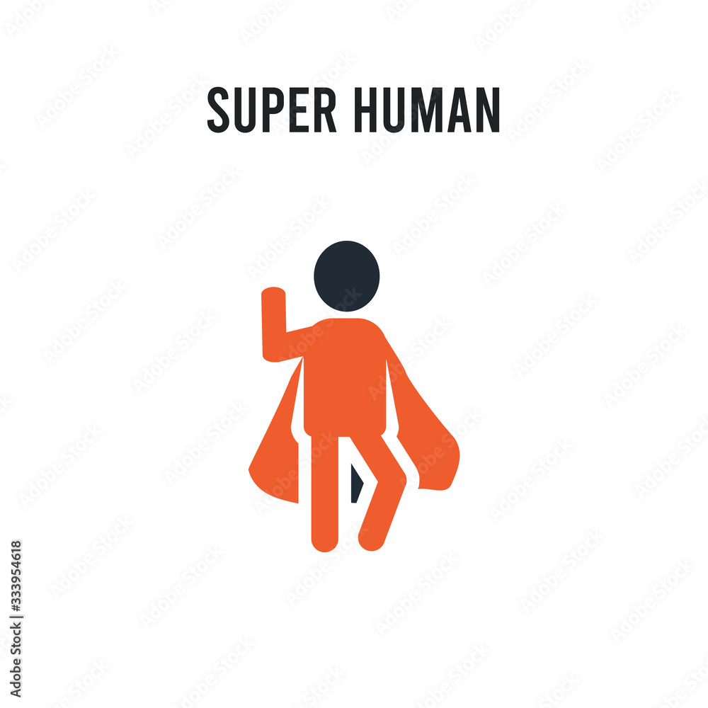 super human vector icon on white background. Red and black colored ...
