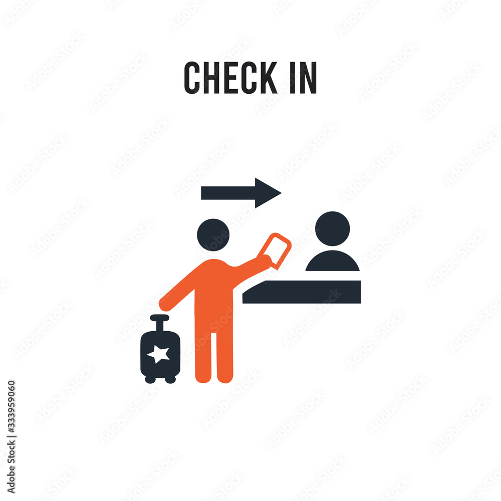 Check in vector icon on white background. Red and black colored Check ...