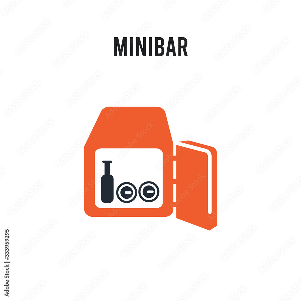 Minibar vector icon on white background. Red and black colored Minibar ...