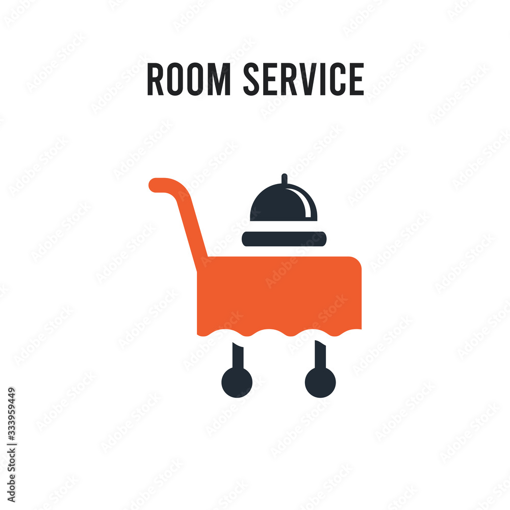Room service vector icon on white background. Red and black colored ...