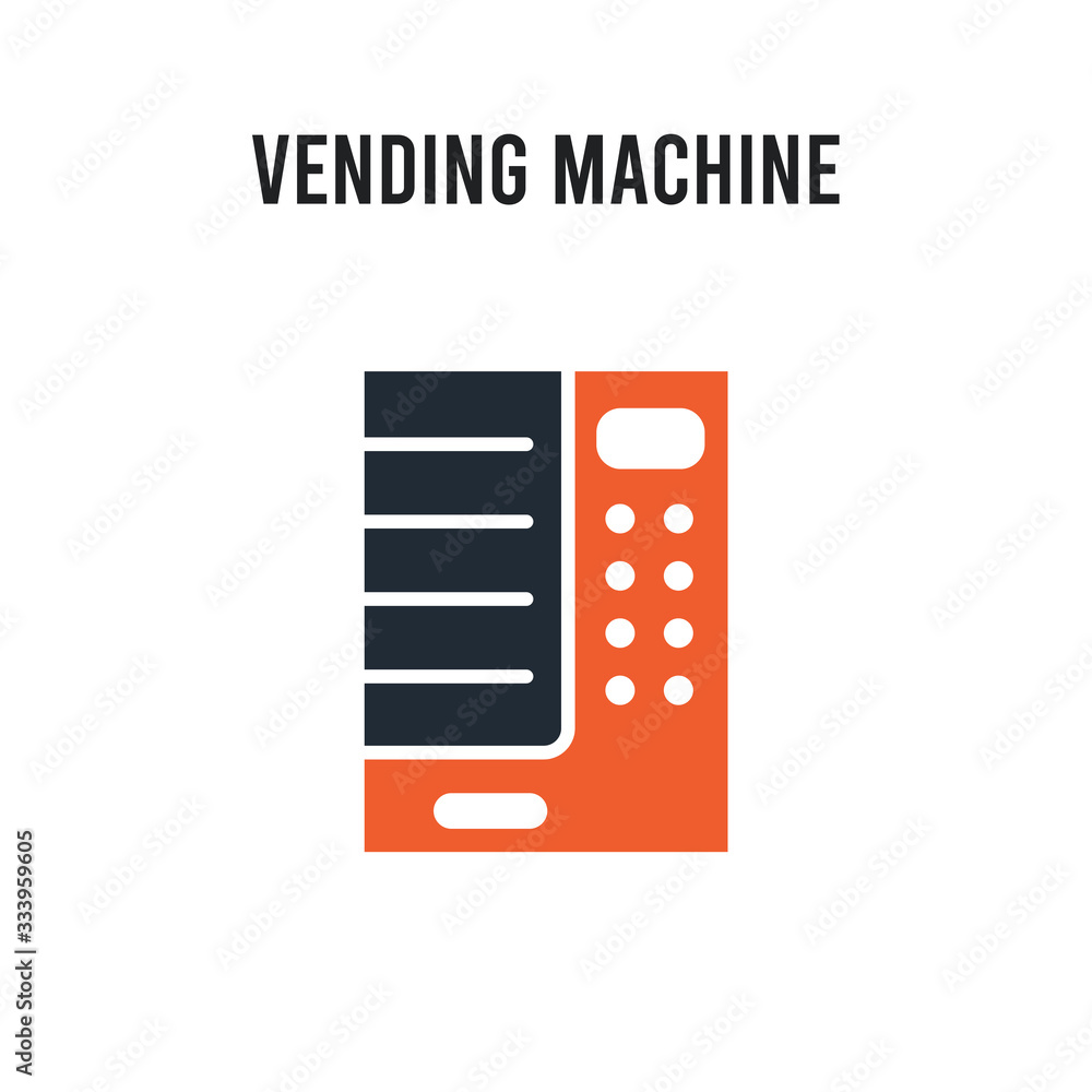 Vektorová grafika „Vending machine vector icon on white background. Red ...