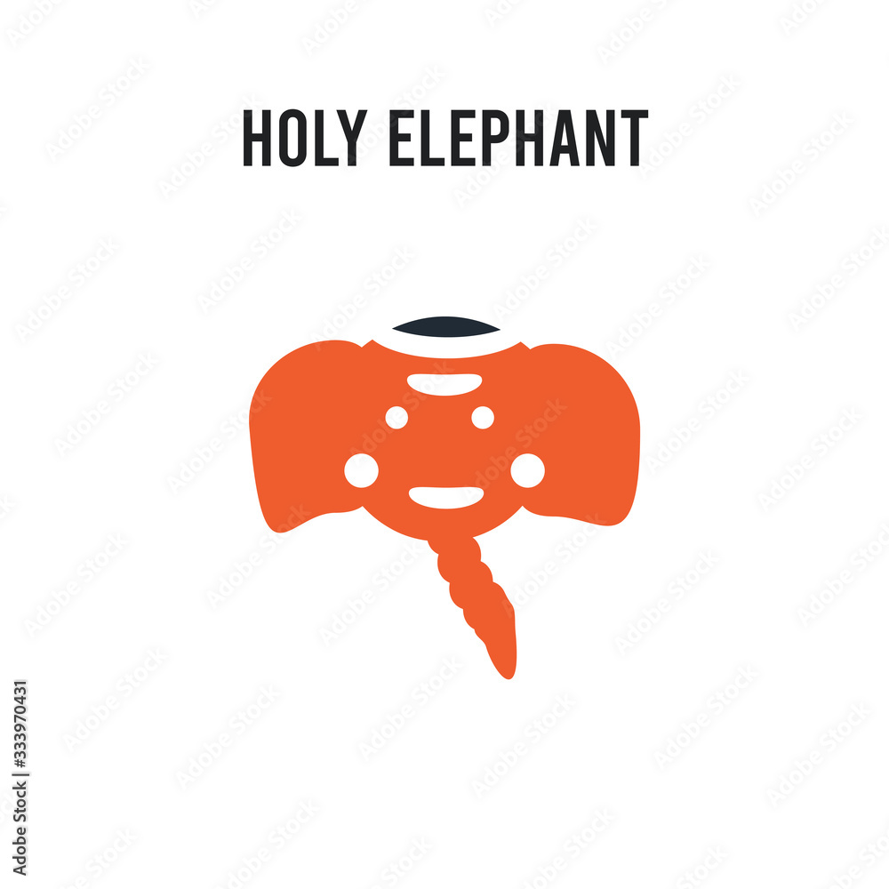 holy Elephant vector icon on white background. Red and black colored ...