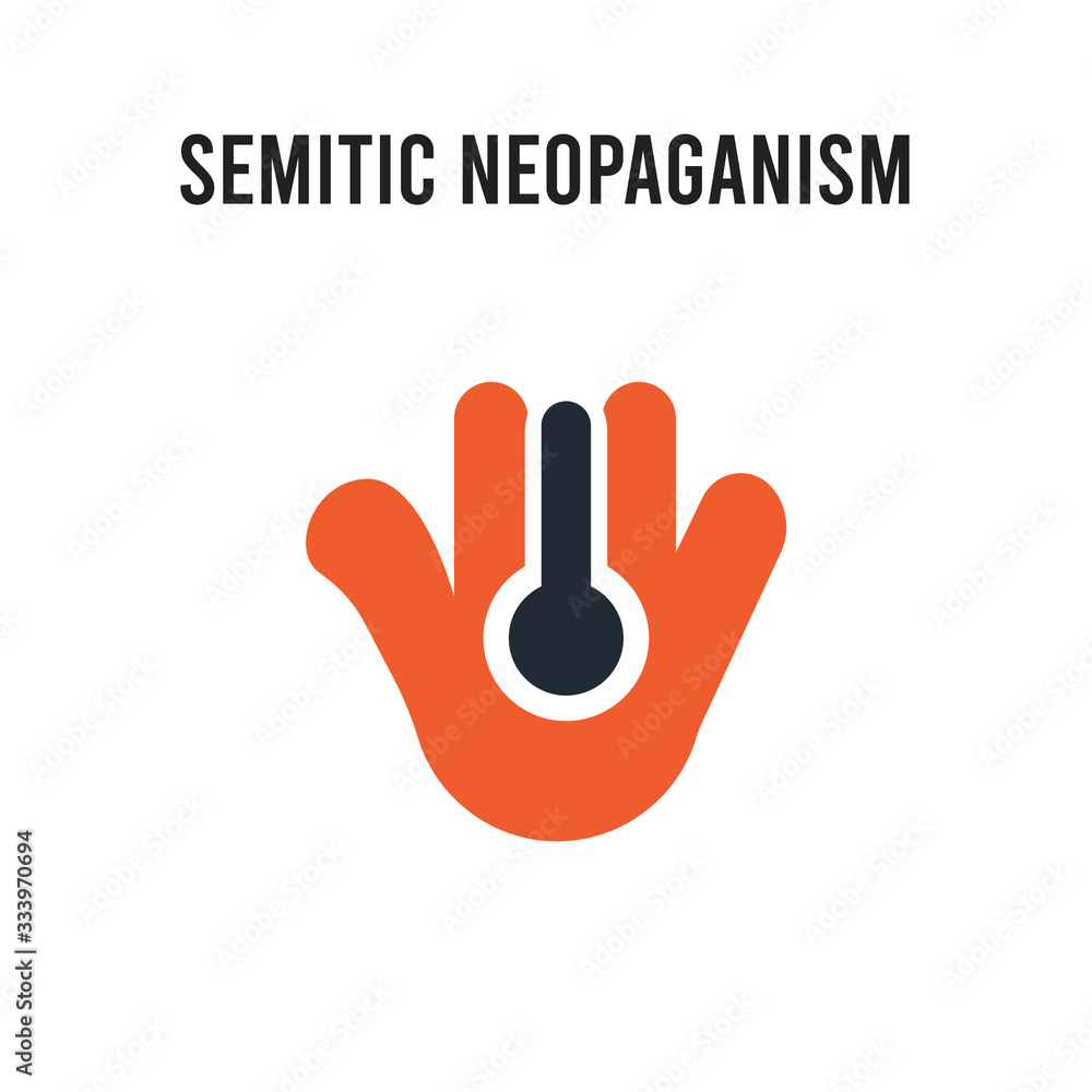 Semitic Neopaganism vector icon on white background. Red and black ...