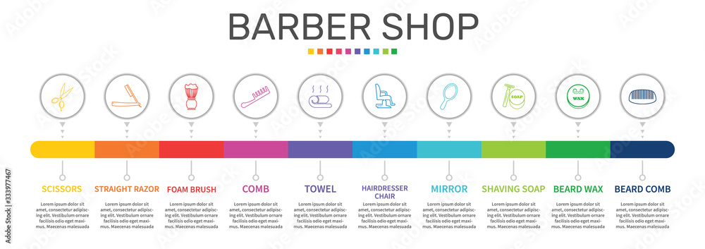 Barber Shop Infographics vector design. Timeline concept include ...