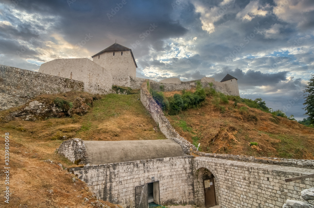 Photo & Art Print Tesanj castle from the Ottoman period with fortified ...