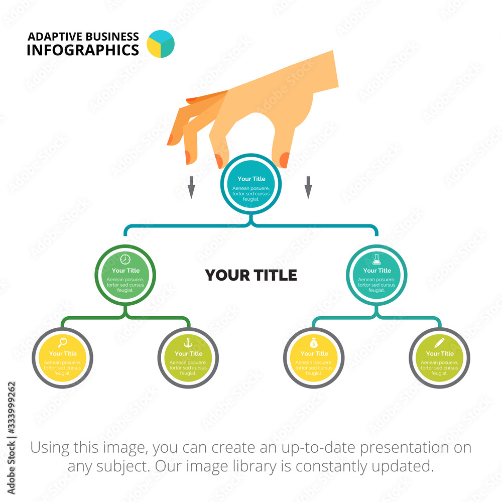 Tree chart. Flow diagram, option chart, template. Creative concept for ...