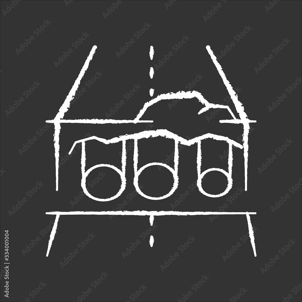 Pipe replacement chalk white icon on black background. Installation of ...