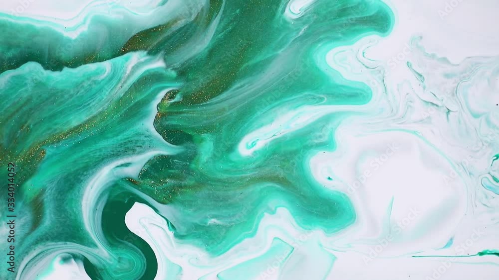 Fluid art painting video, abstract acryl texture with colorful waves ...