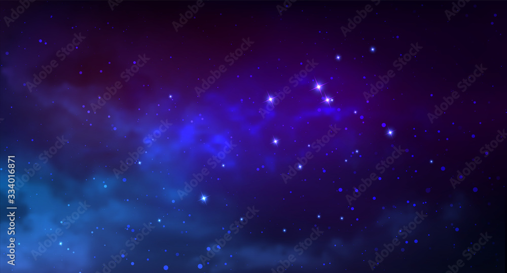 Vector cosmic illustration. Colorful space background with stars Stock ...