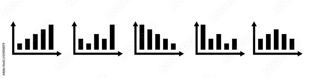 Economy vector isolated icons for financial report. Set of vector sign ...