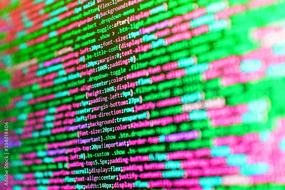 The Concept Of Modern Technology And Site Development Application Web Source Code On Monitor