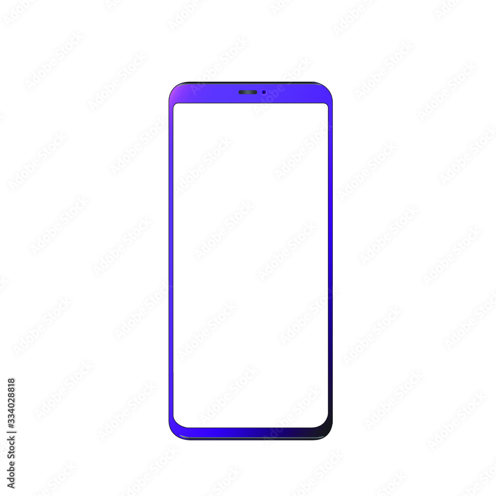 smartphone iphone with blank screen and modern frameless design in two ...