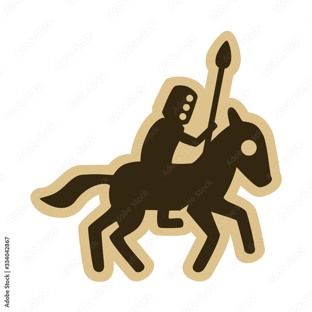 Vector drawing of a charging knight with a spear. Can represent history ...