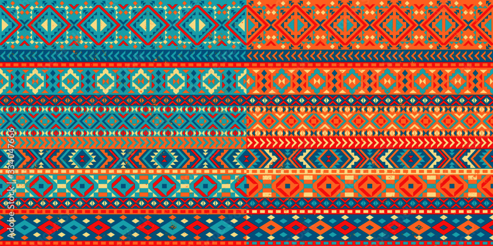 A set of two seamless patterns with a Mexican pattern. Decorative ...