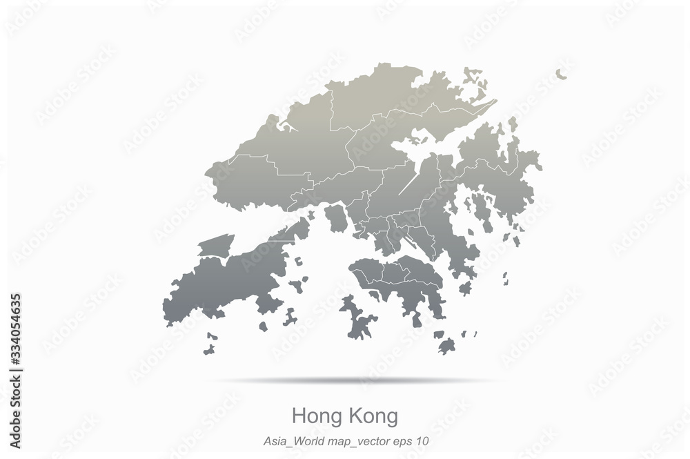 hongkong map. aisan countries map. asia of modern vector map series ...