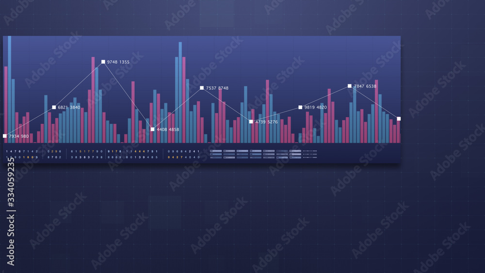 Business stock market, trading, info graphic with animated graphs ...