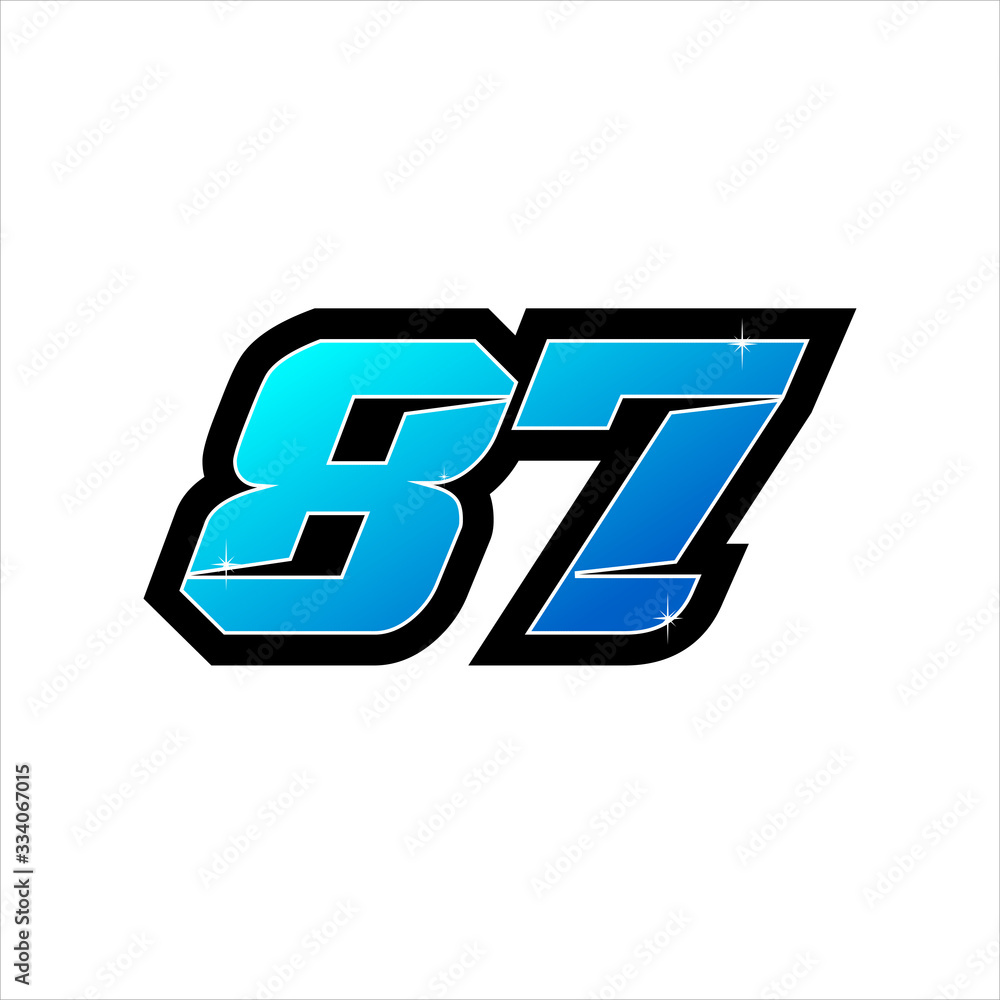 Vector Racing number 87, start racing number, sport race number with ...